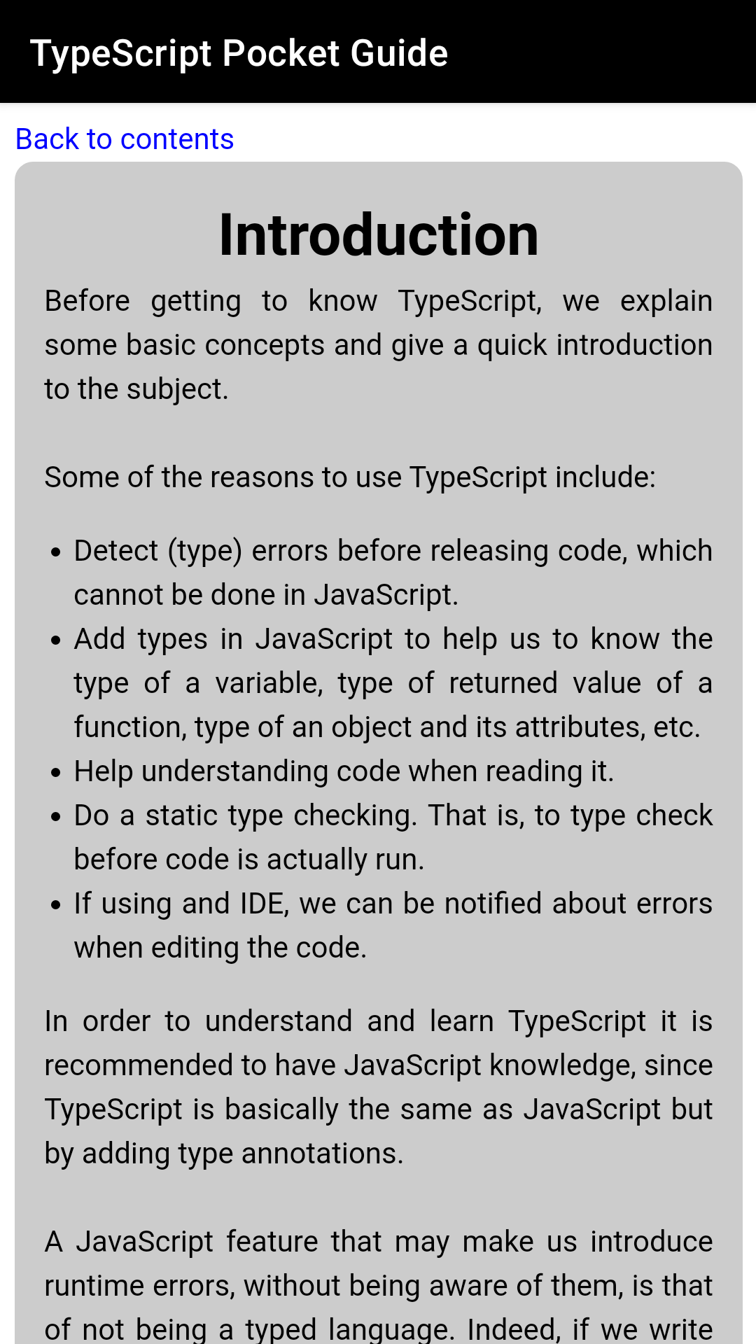 Typescript Pocket Guide Typescript Learning App